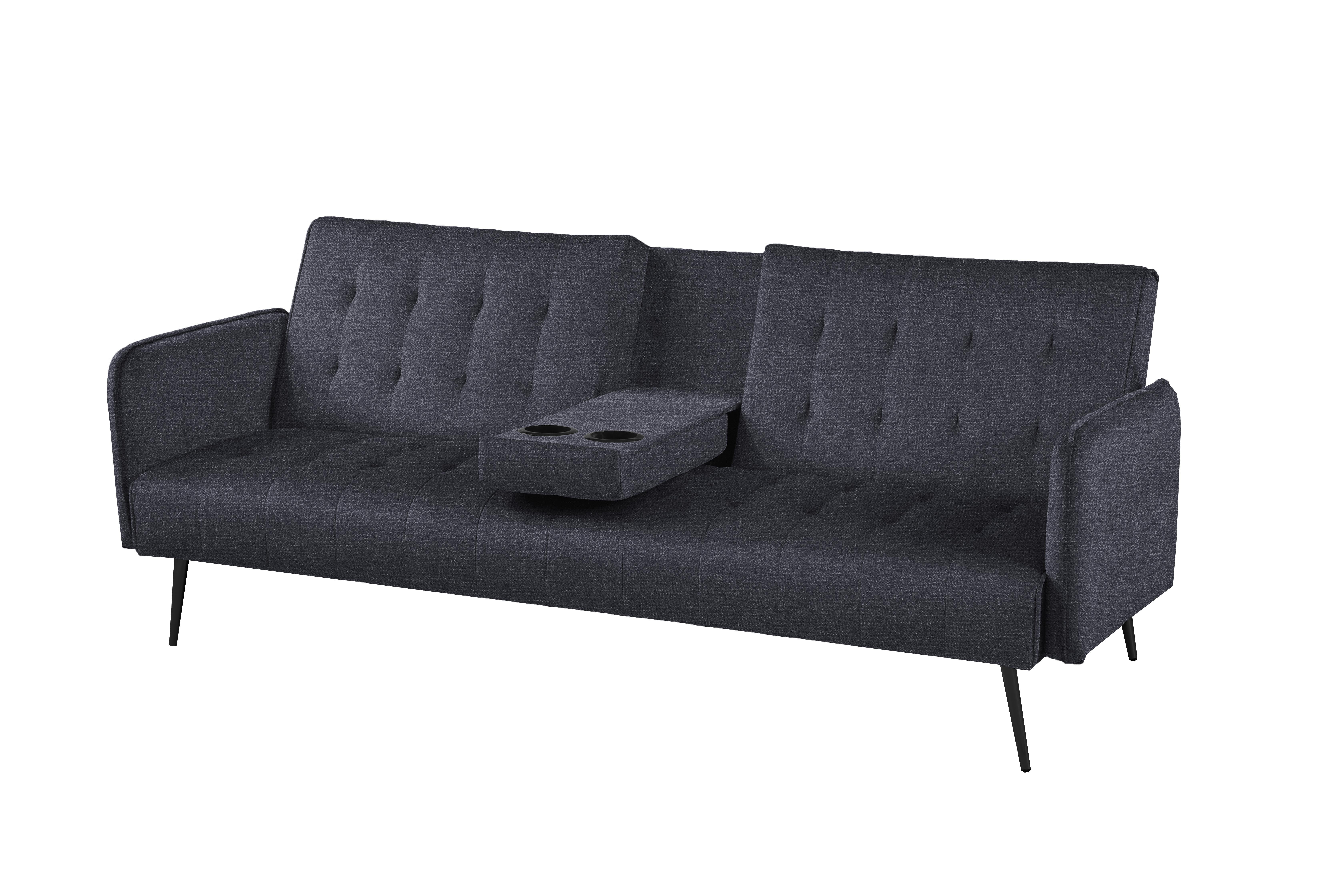 Sofa Lit Moderne 3 Places en Gris Foncé | Leroy Merlin