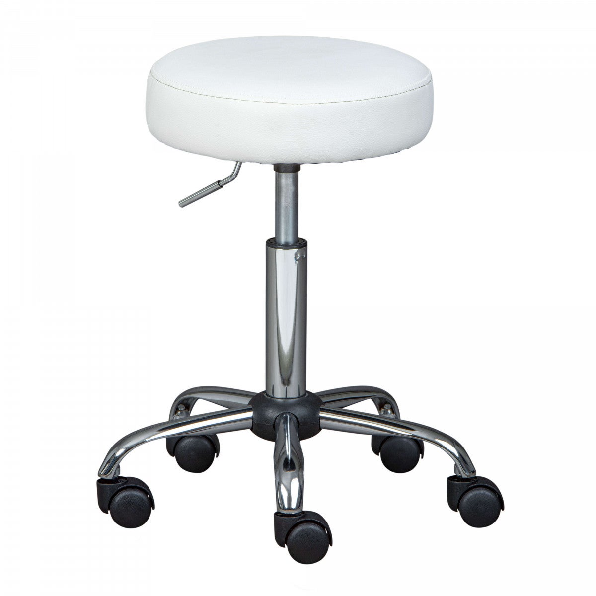 AZURE - Tabouret Pivotant sur Roulettes Simili Blanc | Leroy Merlin