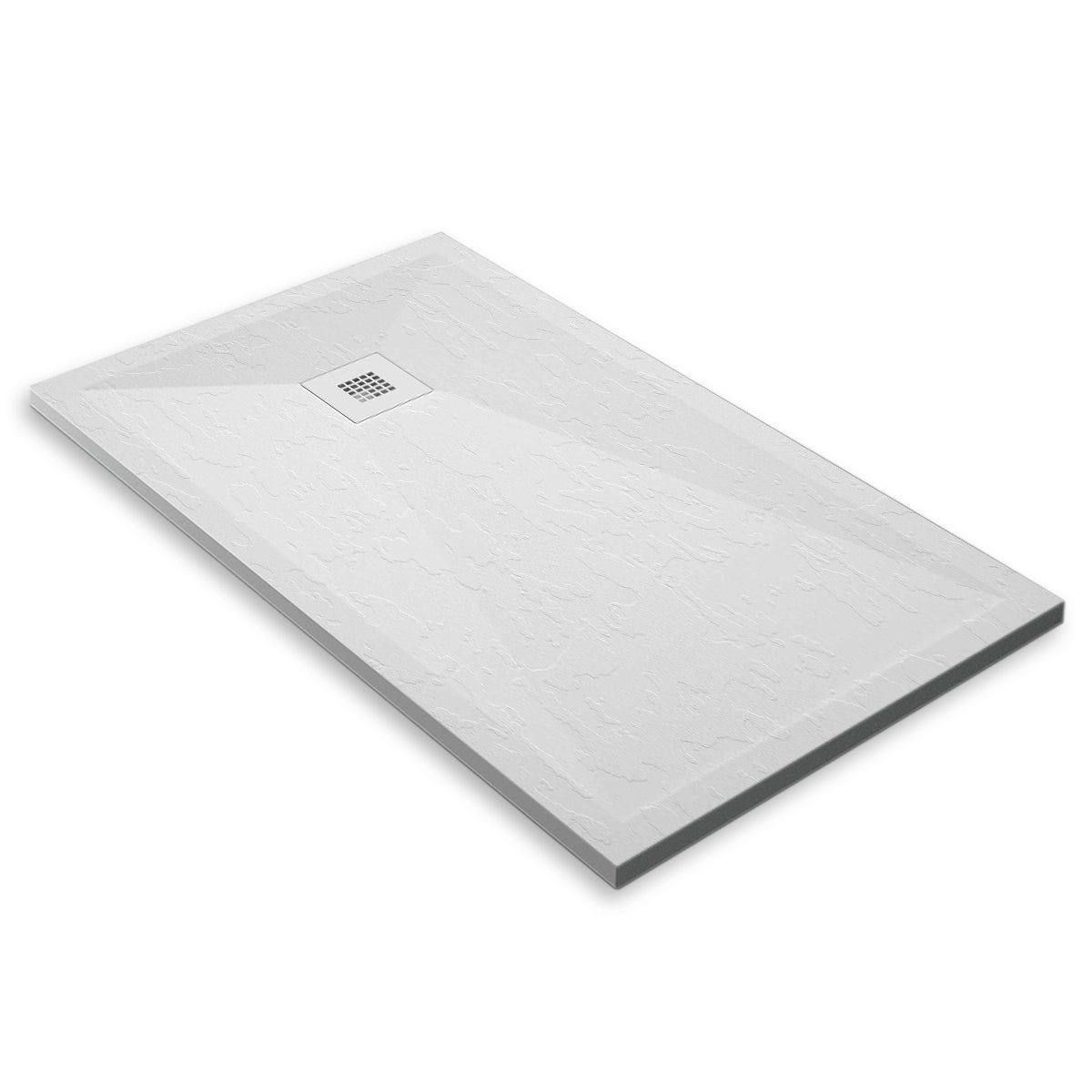 Plato de ducha de Stone Plus Duplach - 90 x 90 x 3 cm - Pizarra - Blanco | Leroy Merlin