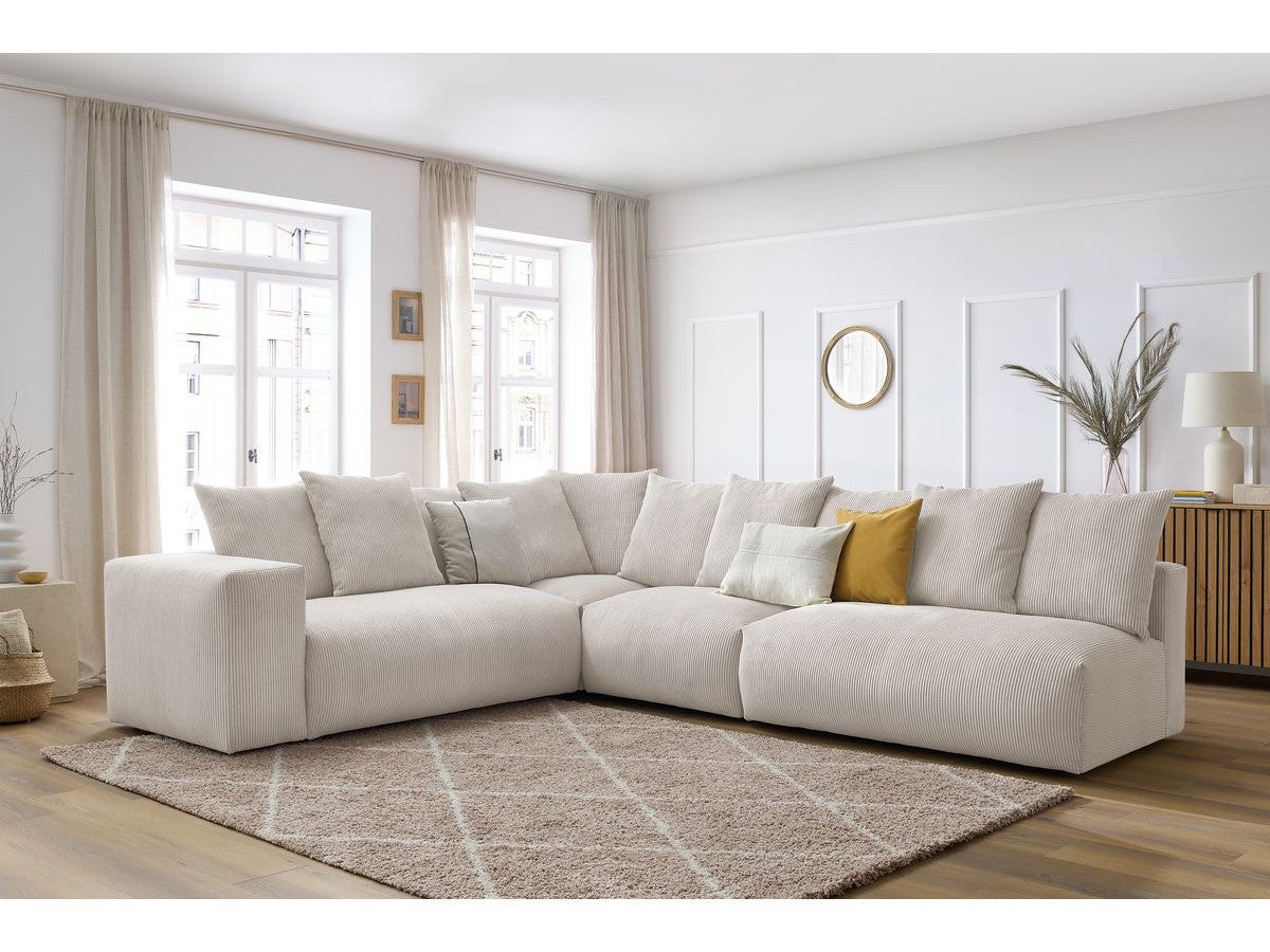 BOBOCHIC Canapé d'angle fixe modulable VOLTAIRE avec 2 chauffeuses 2 ...