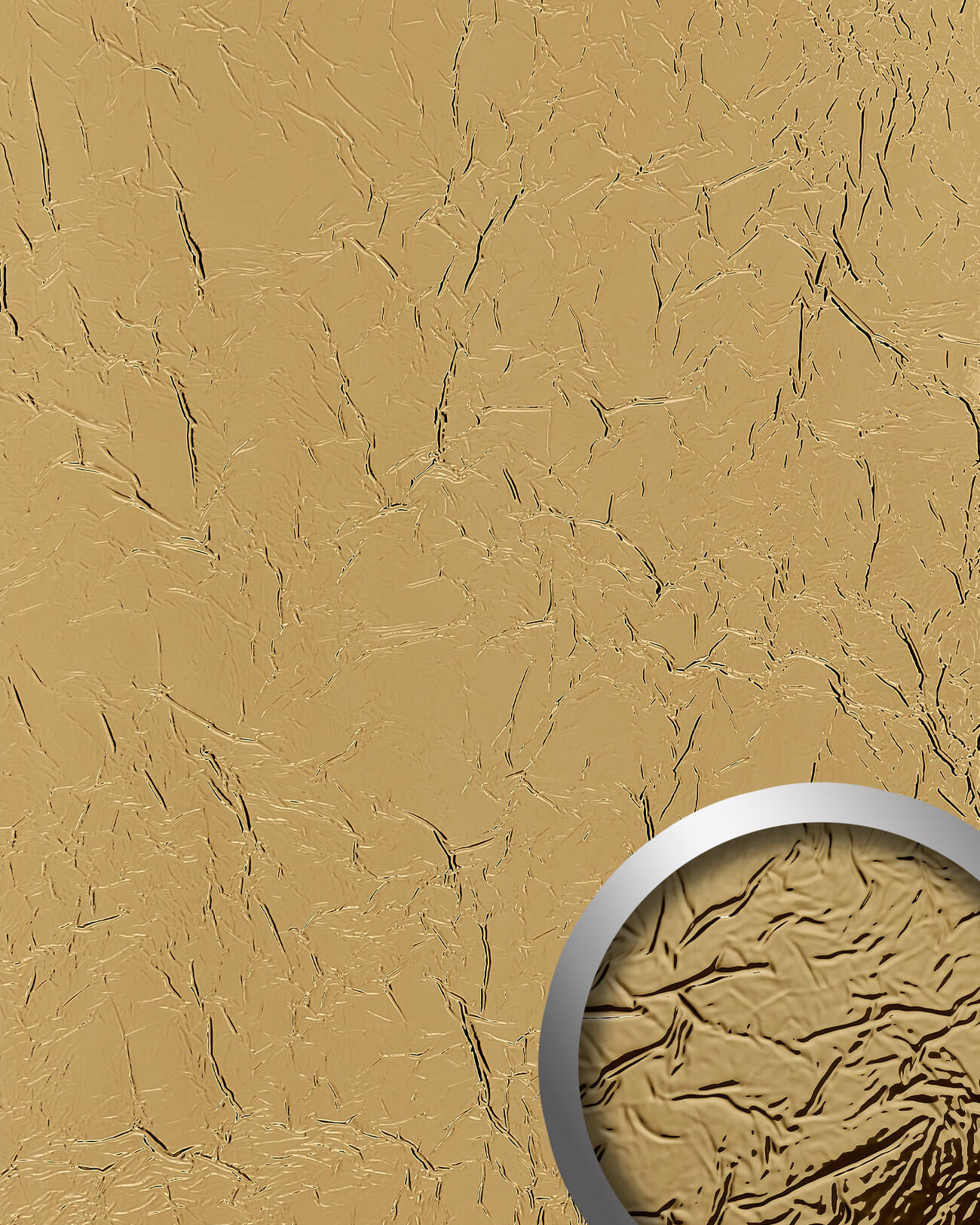 Panel decorativo WallFace 3D aspecto metálico 24944 CREPA Gold ...