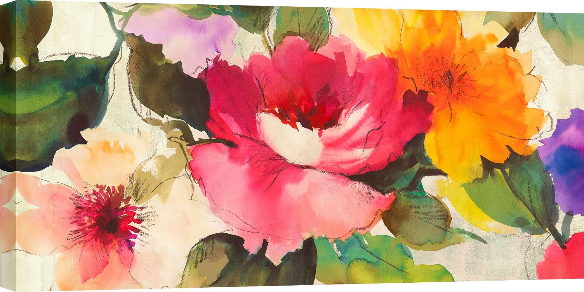 Peinture de fleurs modernes - impression sur toile - Kelly Parr, Virtue ...