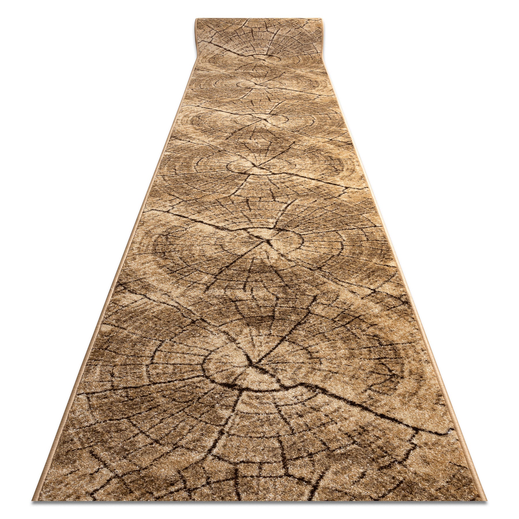 Tapis de couloir KARMEL Tronko Arbre Bois noix 100 cm 100x580 cm ...