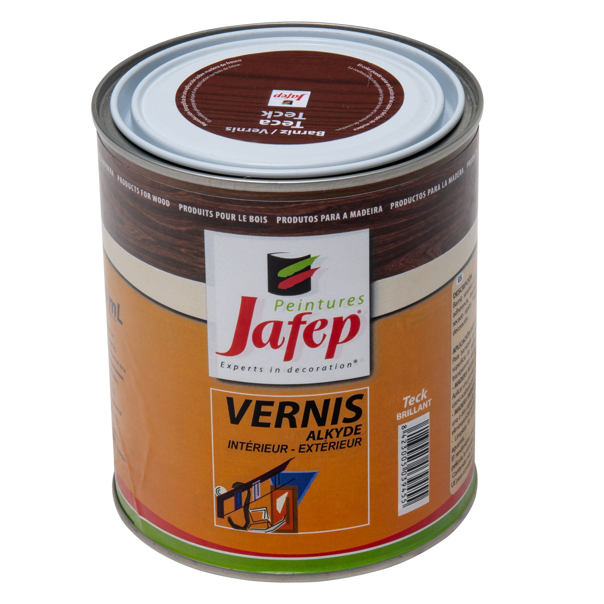 Vernis synthétique teinte teck brillant Jafep 750 ml | Leroy Merlin
