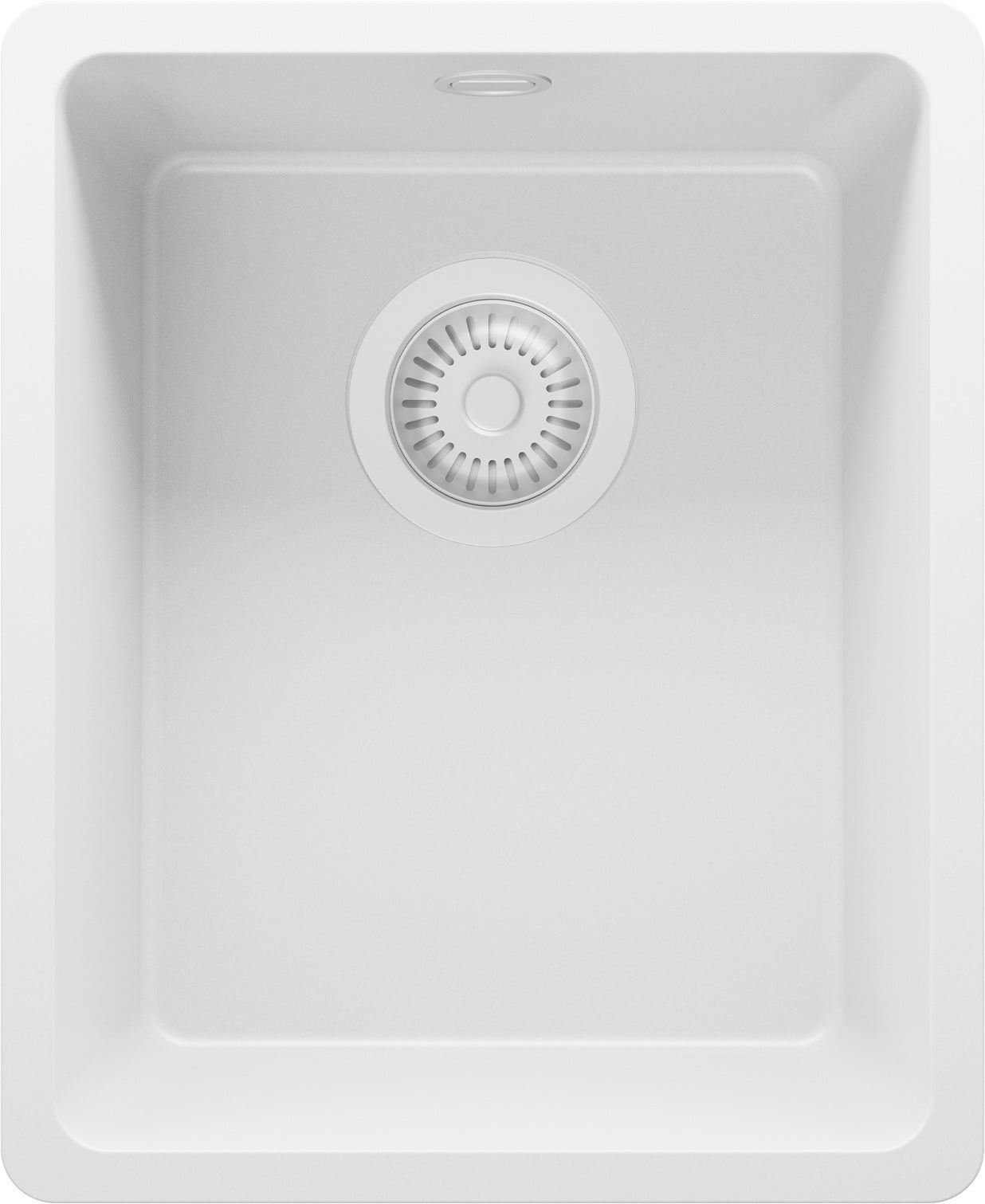 Evier Cuisine en Granit Tout Blanc 36x44cm, Lavabo 1 bac + Kit de ...