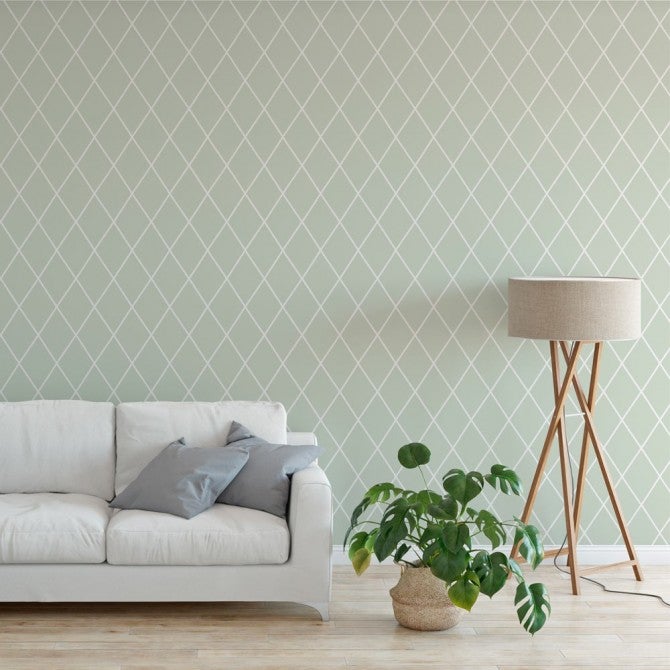 Rombos aguamarina estilo romántico rollo 10m x 0,52m | Leroy Merlin