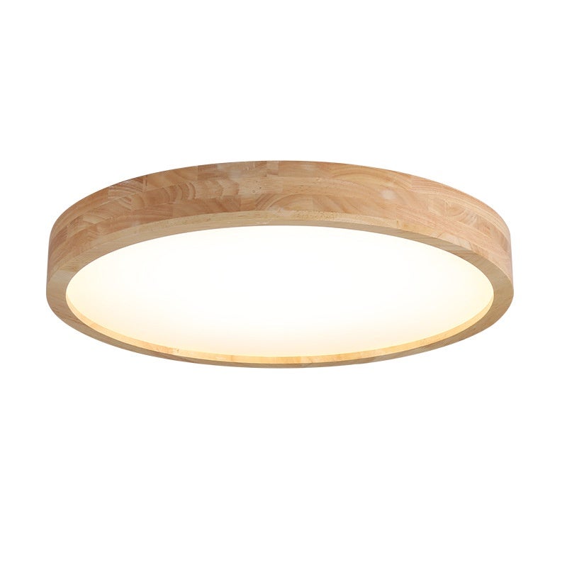 Plafón LED redondo de madera en madera natural ø30cm 16w blanco neutro ...