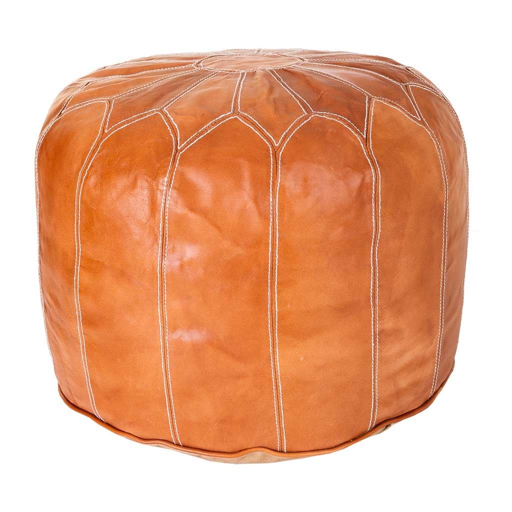 Puff de piel naranja 48x48x35 | Leroy Merlin