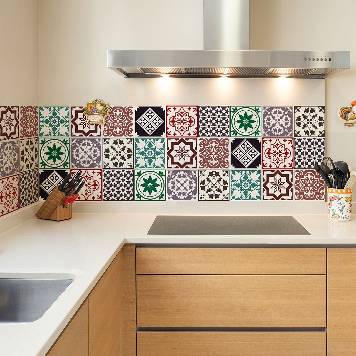 Sticker Mural Carrelage adhésif Cuisine Salle de Bain - 9 STICKERS ...