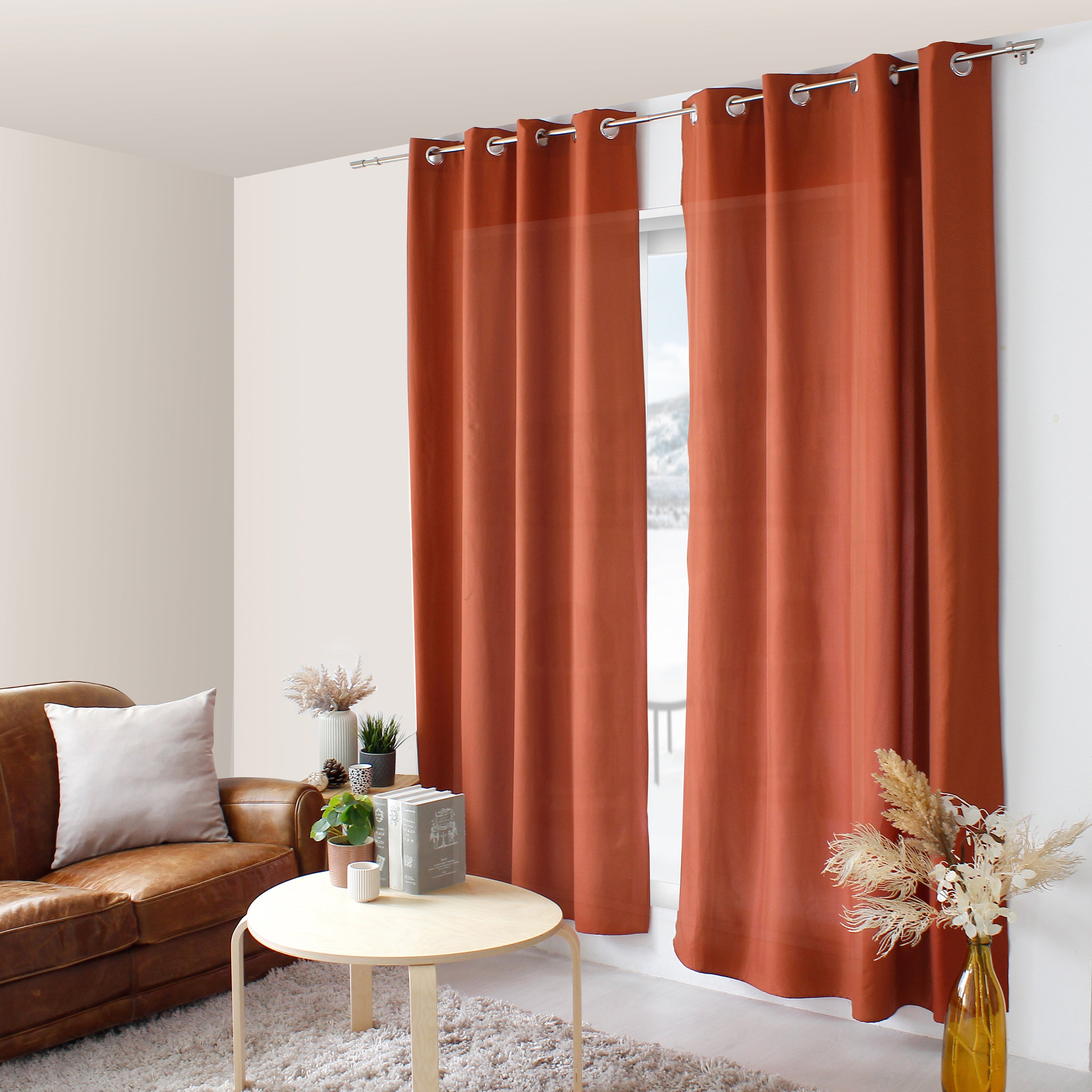 Lot de 2 Rideaux avec Œillets, 140x240cm, 100% polyester, Collection ...