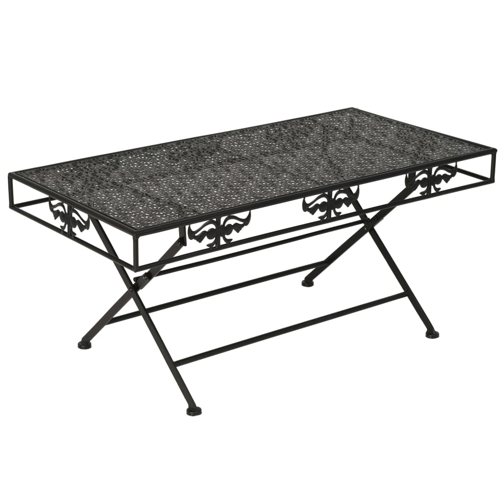 Table basse pliante Style vintage Métal 100x50x45 cm Noir | Leroy Merlin