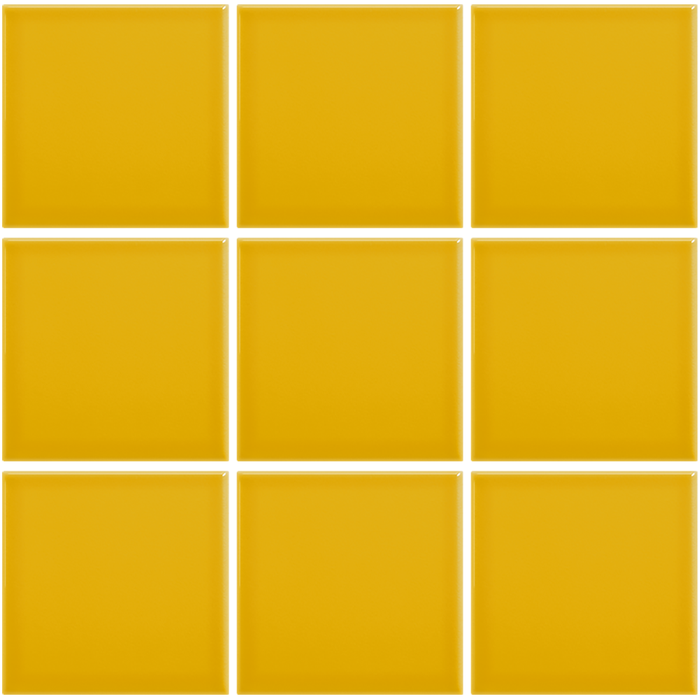 Carrelage mur interieur 10x10 cm finition lisse Couleur Jaune Moutarde ...