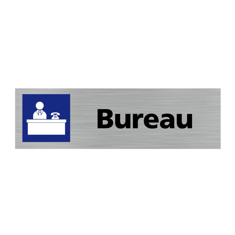 Plaque de porte bureau, 170x50 mm (17x5 cm), aluminium brossé | Leroy ...