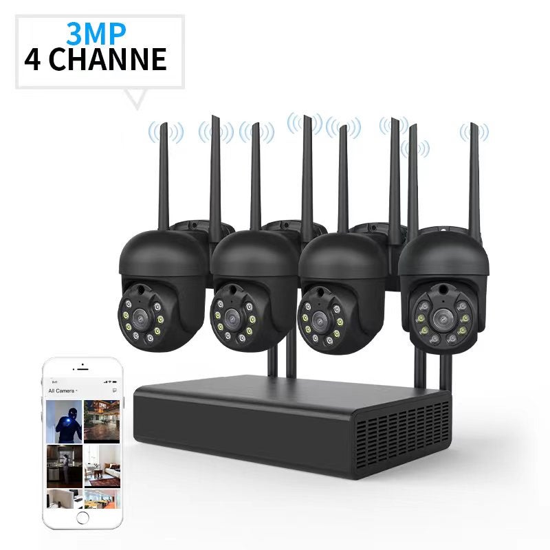Caméra de surveillance XIAOVV 4CH Caméra IP 3MP WIFI 360° IP66 Vision ...