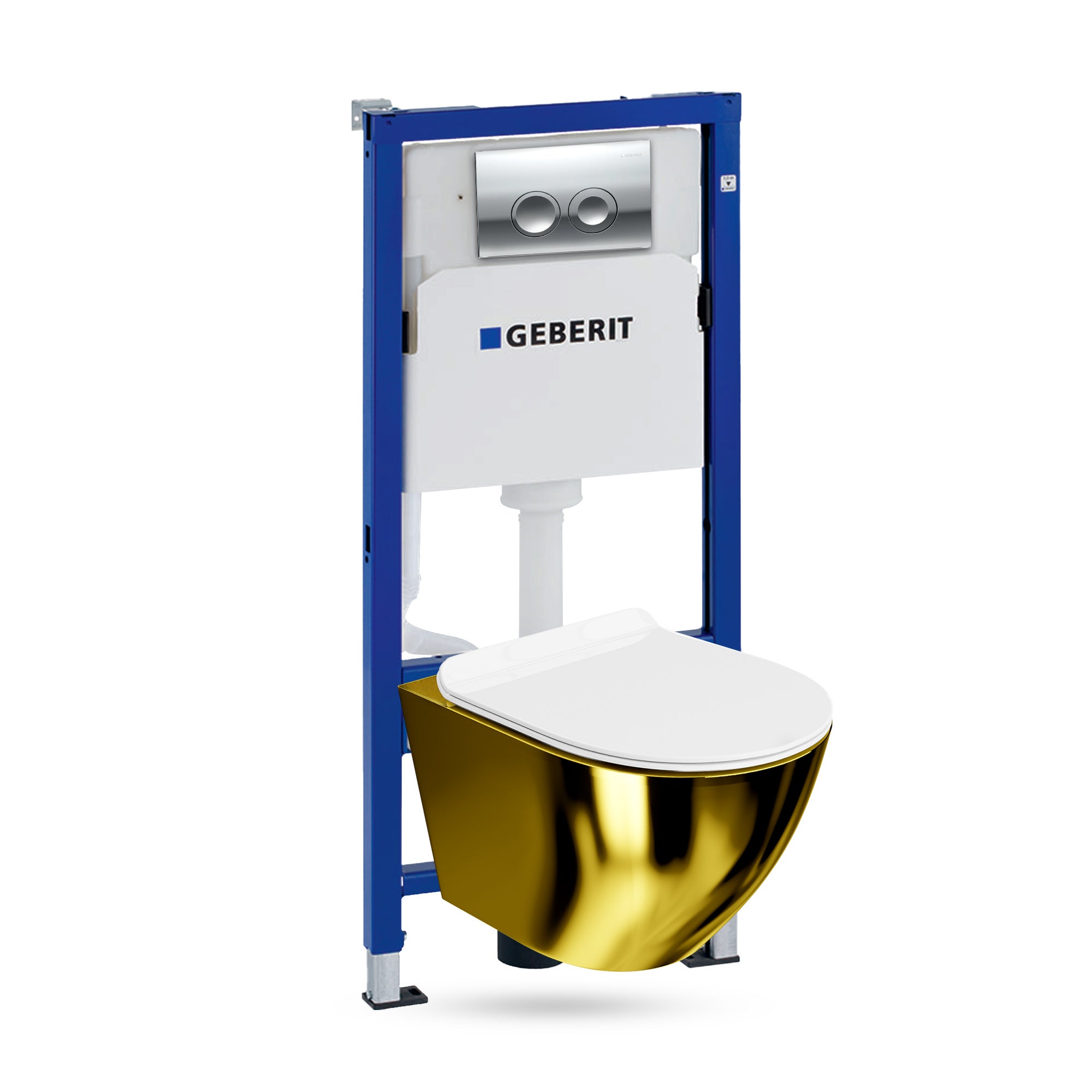 GEBERIT Duofix Basic Support Bâti-support + Lavita WC Sofi Slim Gold ...