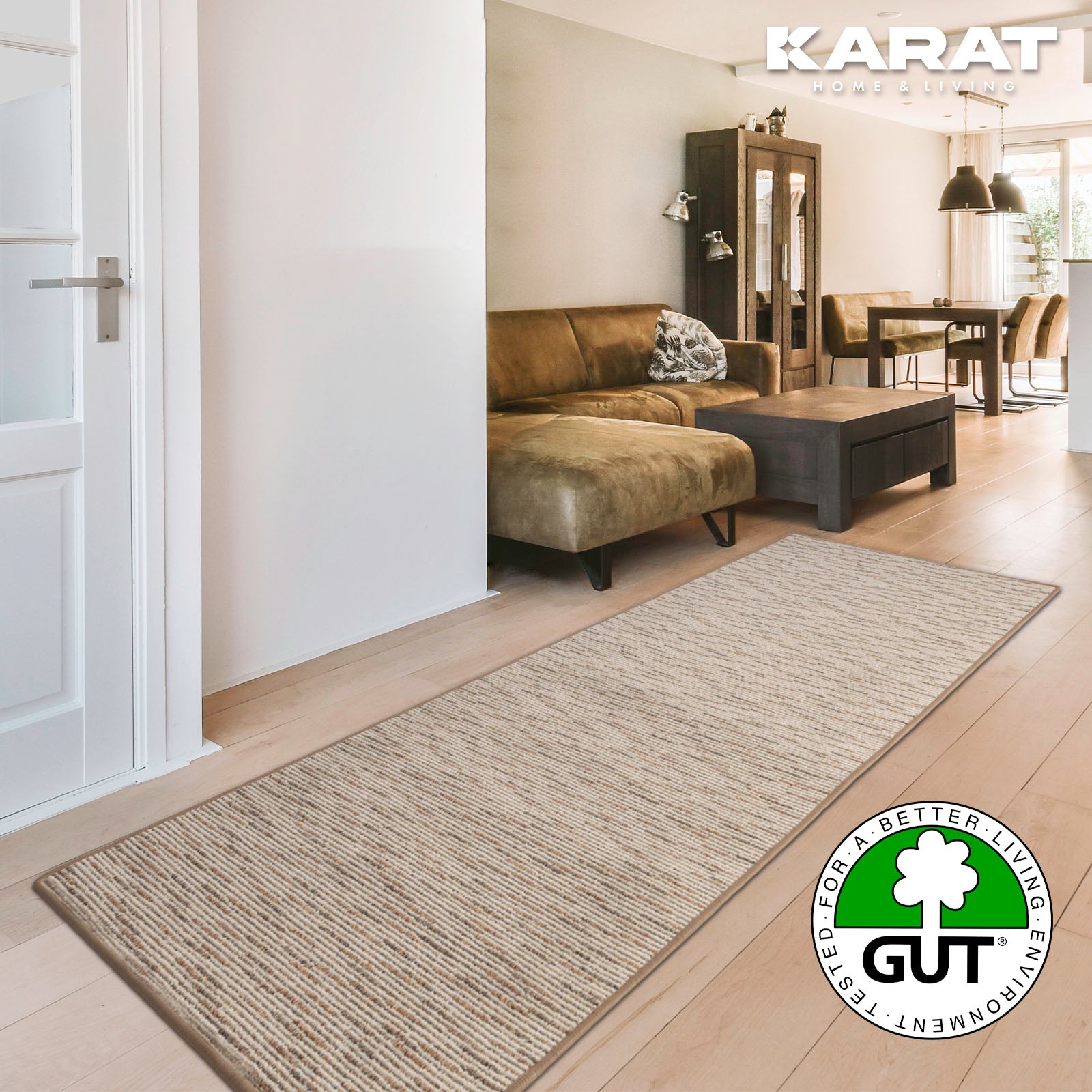 Tapis sur mesure Geneva Beige 100 x 350 cm | Leroy Merlin