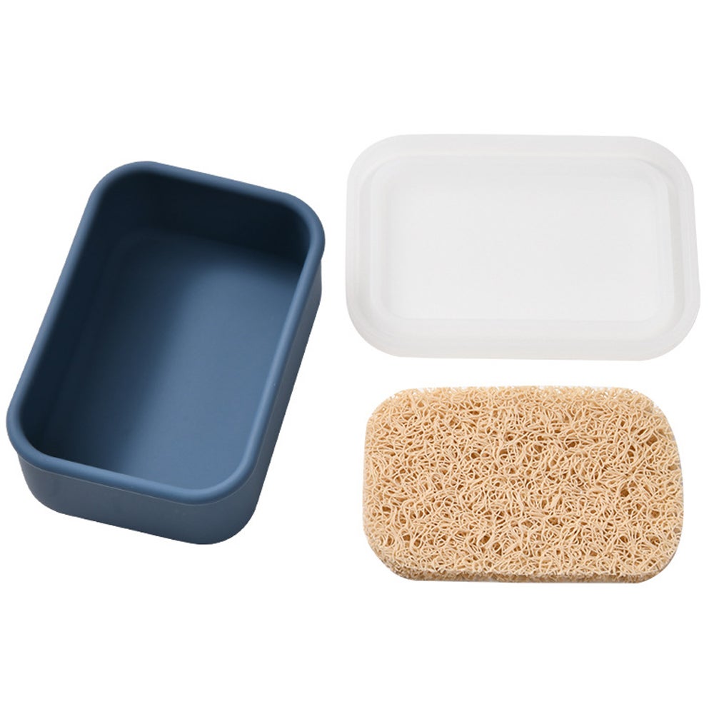 Jabonera de viaje de silicona impermeable (12 x 8,5 x 4,5 cm), con tapa ...