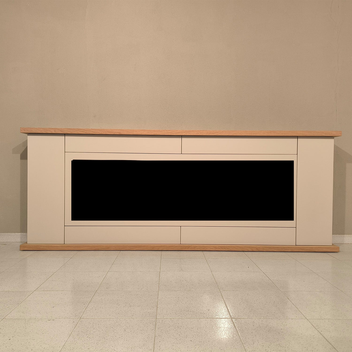 Meuble avec compartiment pour cheminée électrique 1500 W, bois ...
