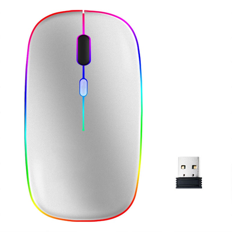 Mouse per computer wireless con LED RGB doppia modalità Bluetooth/Wifi ...