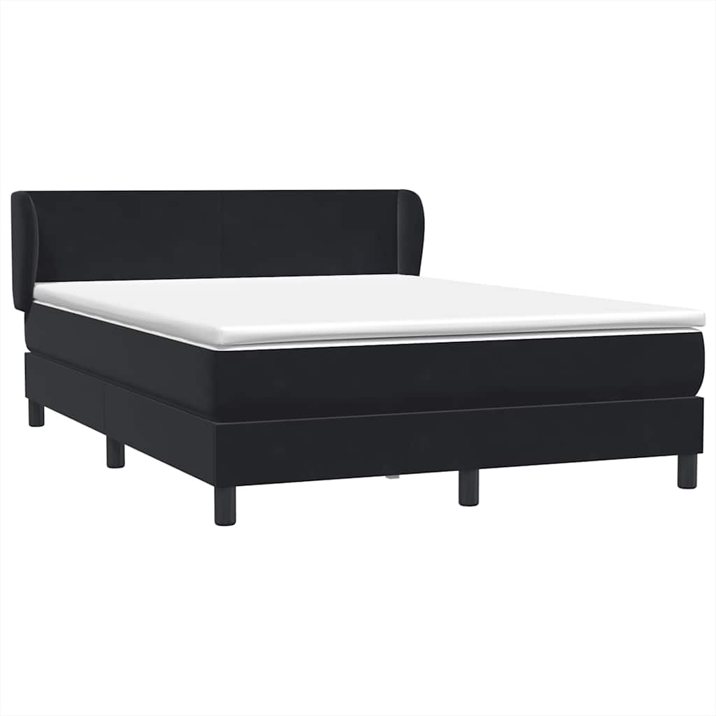 Cama box spring con colchón terciopelo negro 160x220 cm | Leroy Merlin