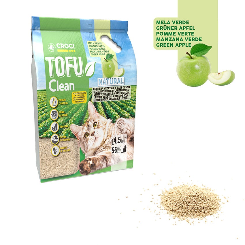 Lettiera per gatti - Tofu Clean / 10 L / Mela Verde | Leroy Merlin