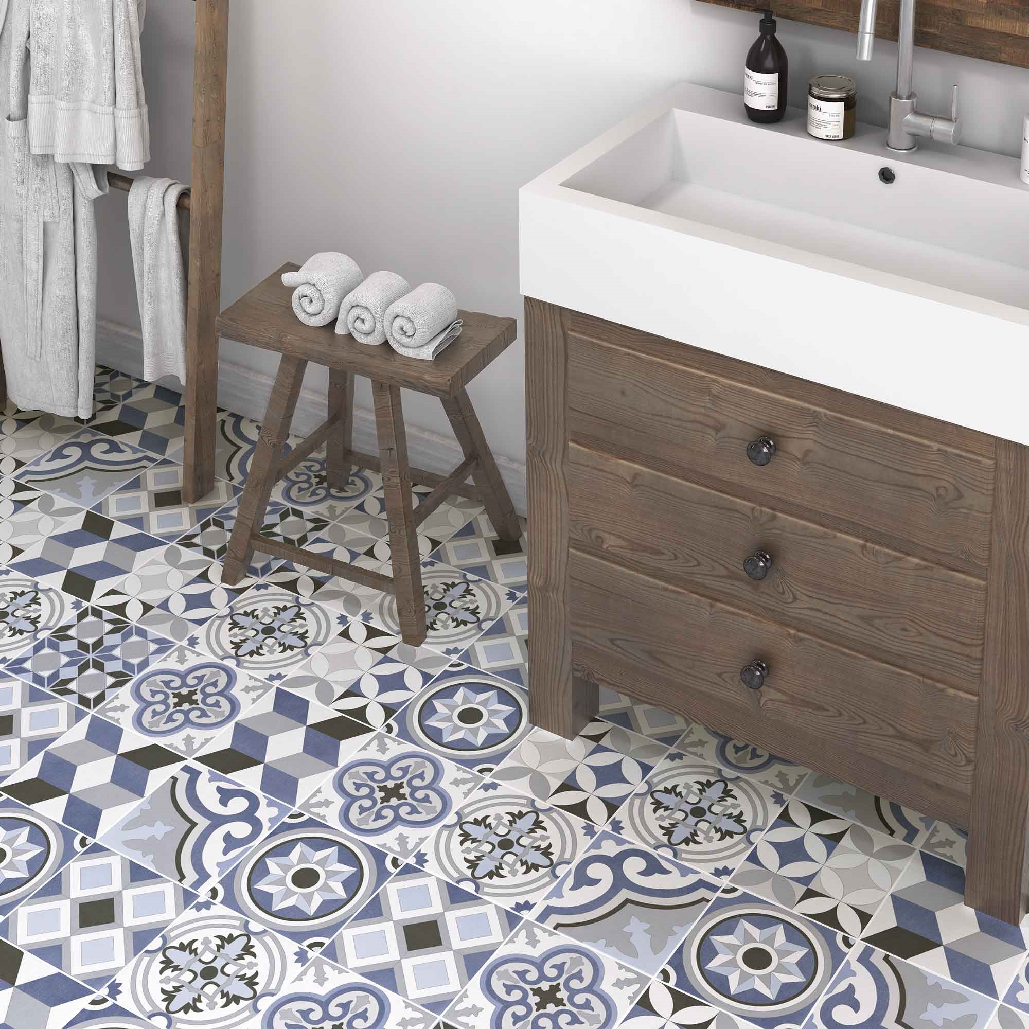 Carrelage premium effect ciment mat Matanzas Patchwork 20x20 cm | Leroy ...