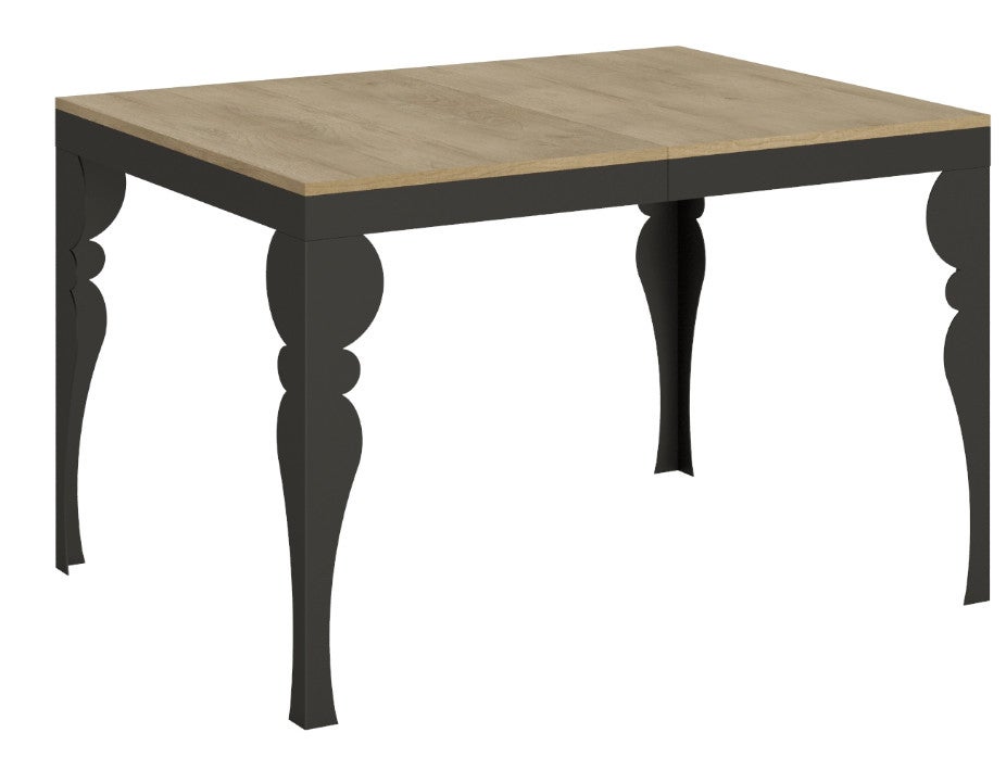 Table extensible avec pieds acier anthracite style orientale Torza ...