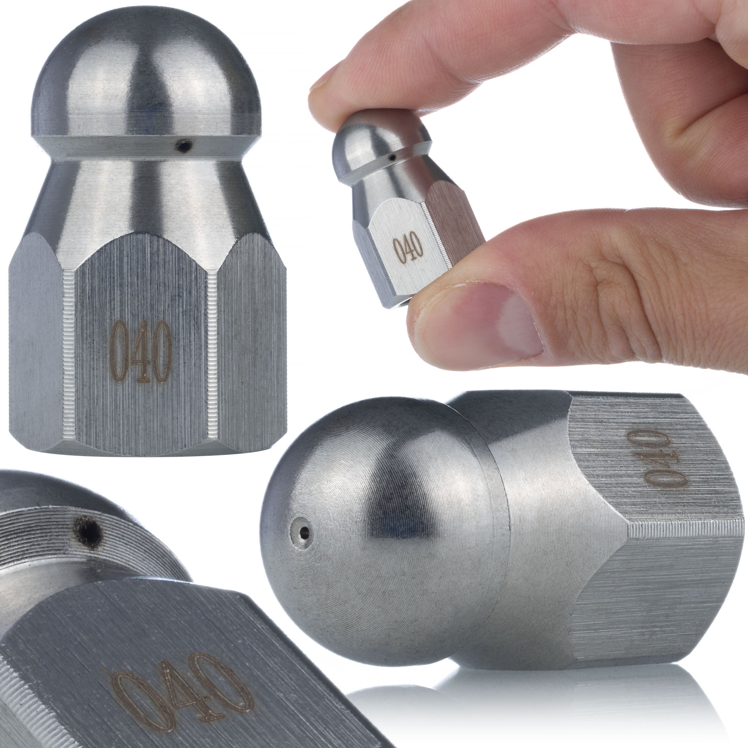 Buse de Nettoyage Canalisation 040 1+3 – Inox | 1/4""F | 350 Bar | 4 ...