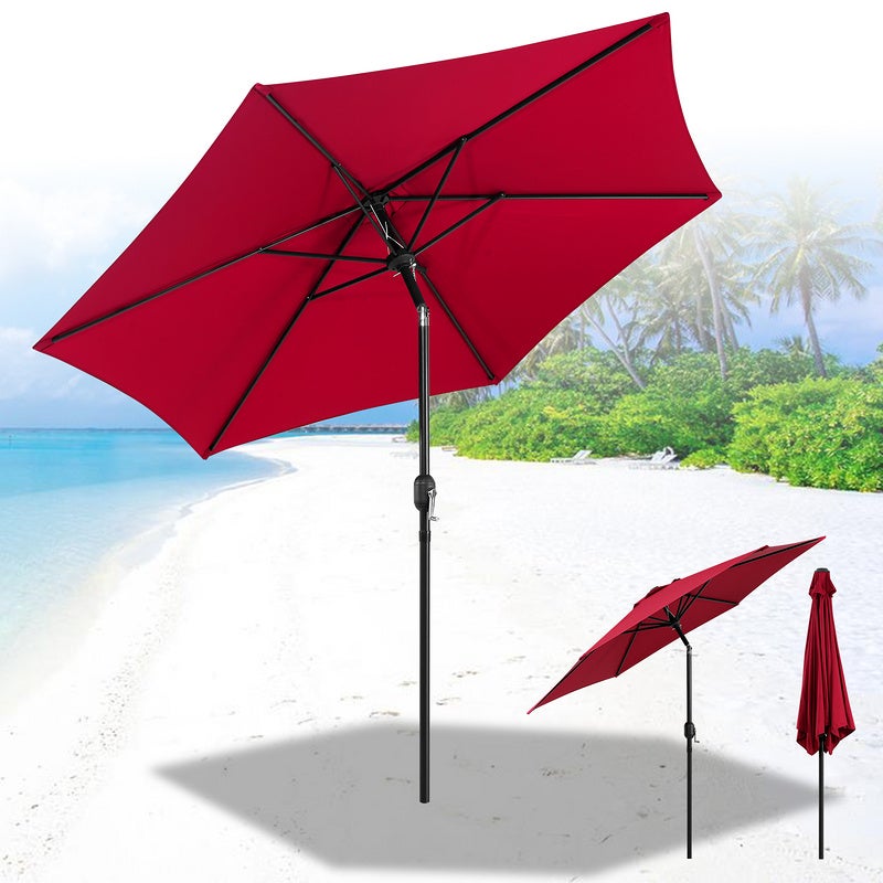 Parasol de jardin Polar Rouge, 270 x 270 cm,Parasol à manivelle Pliable ...
