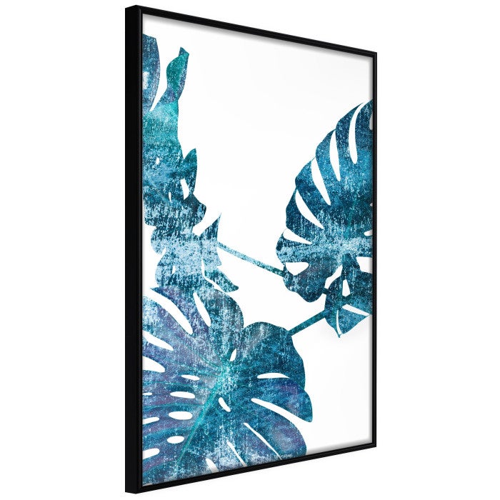 Affiche Murale Encadrée "Sapphire Monstera" 21 x 30 cm Noir | Leroy Merlin