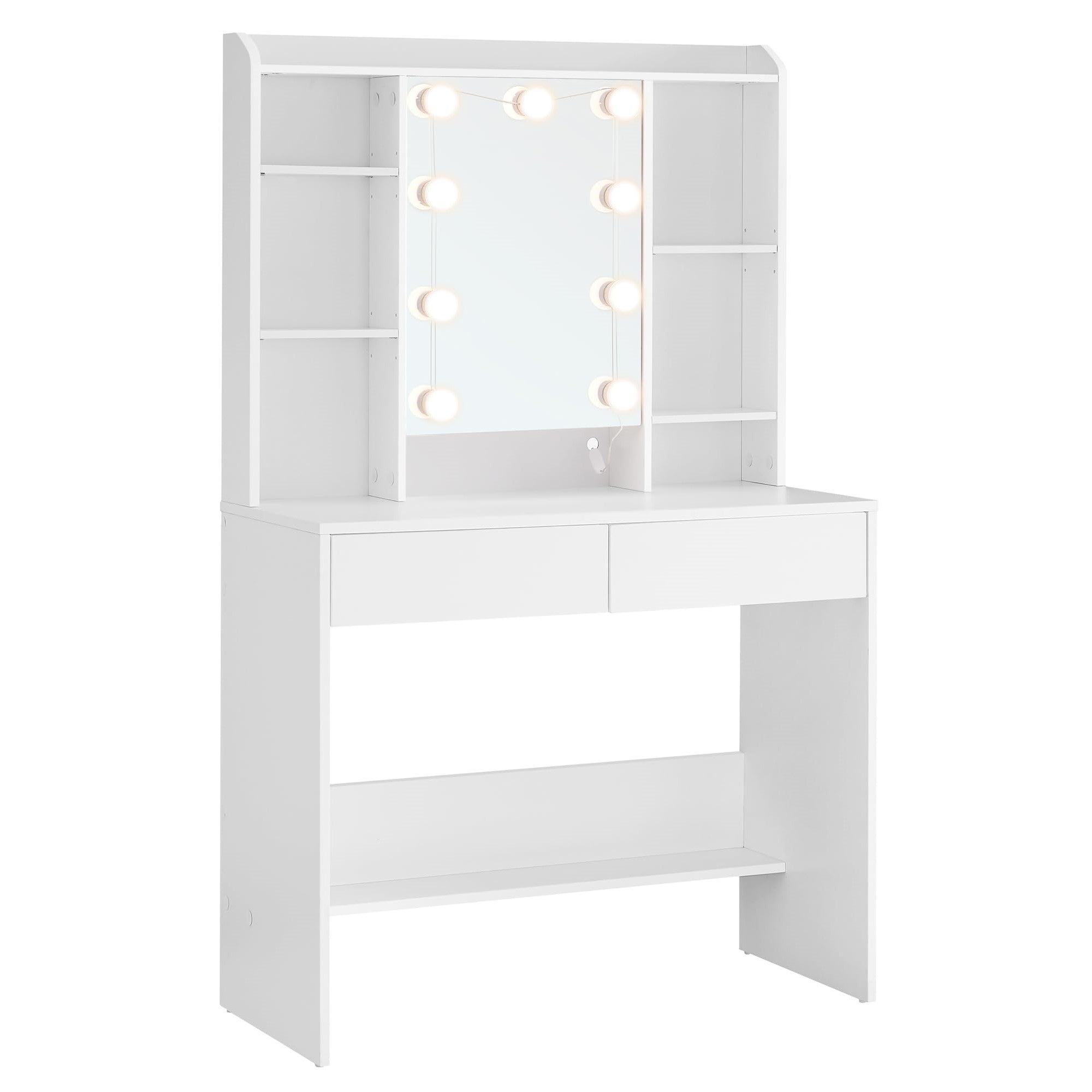 Tocador moderno con luces led ajustables, 9 luces con 3 tonos y brillo ...