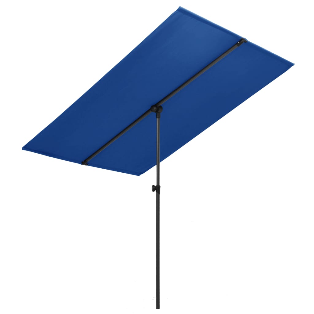 Sombrilla de jardín con palo de aluminio azul celeste 180x110cm | Leroy ...