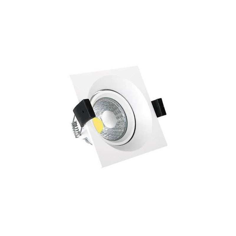 Downlight LED 8W carré Blanc - Blanc Chaud 2700K | Leroy Merlin