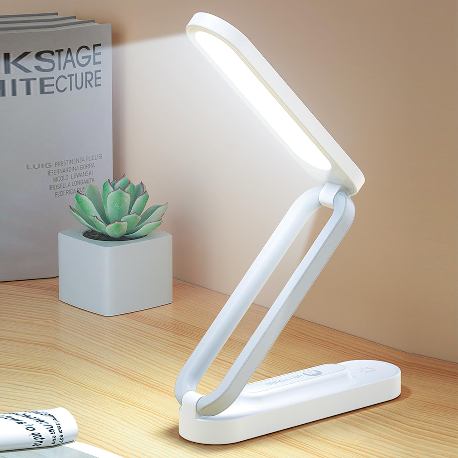 Lampe de bureau LED pliable sans fil – Lampe de table à intensité ...
