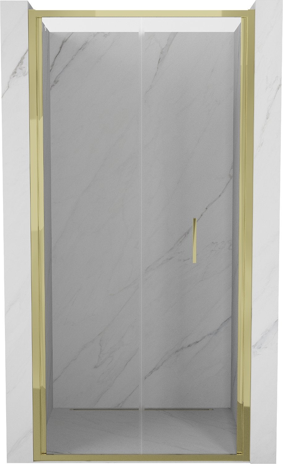Mexen Exo portes de douche pliantes 95 cm, transparentes, dorées - 816 ...