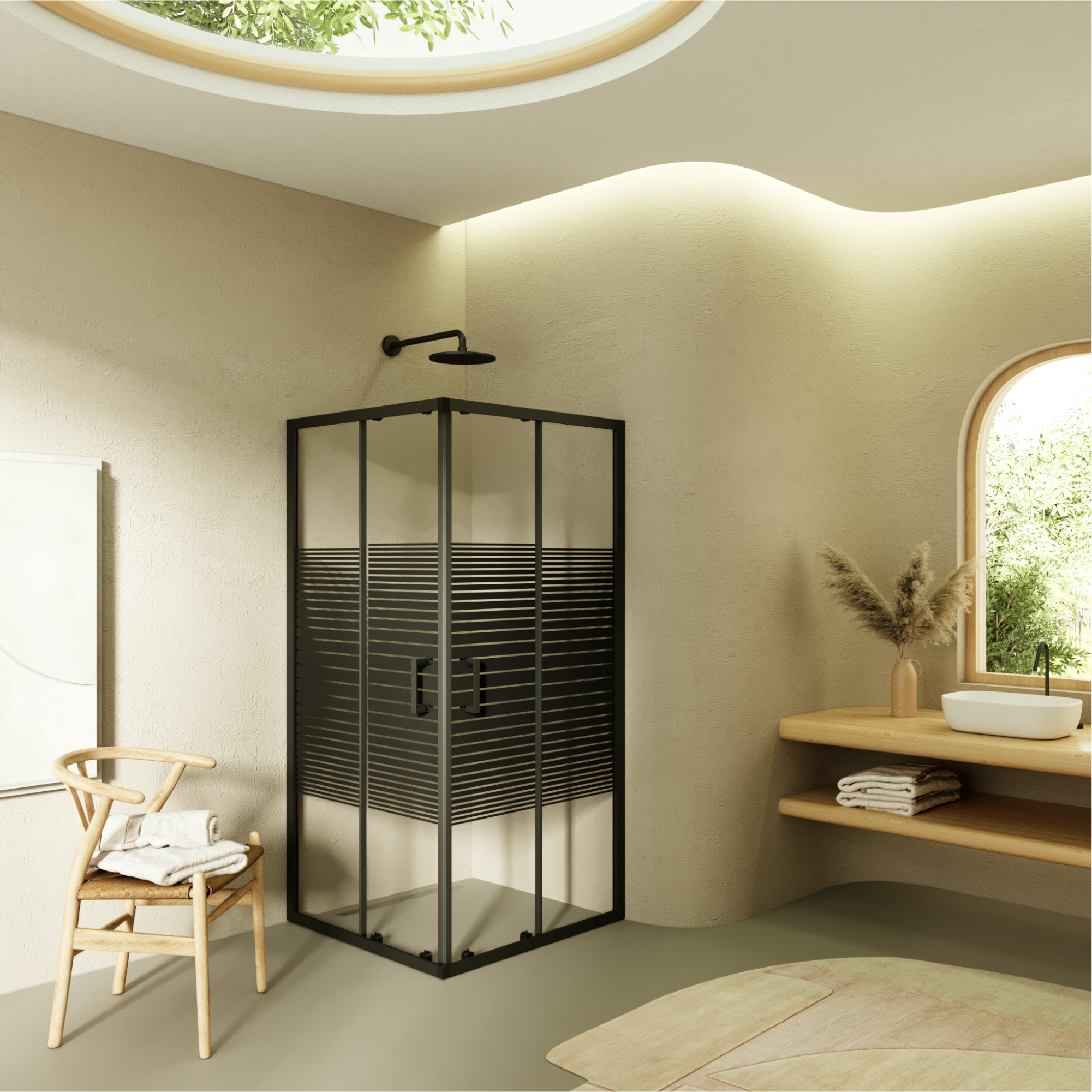 Mampara de Ducha Moments Of Glass Diana 70x85x180 cm con puertas ...