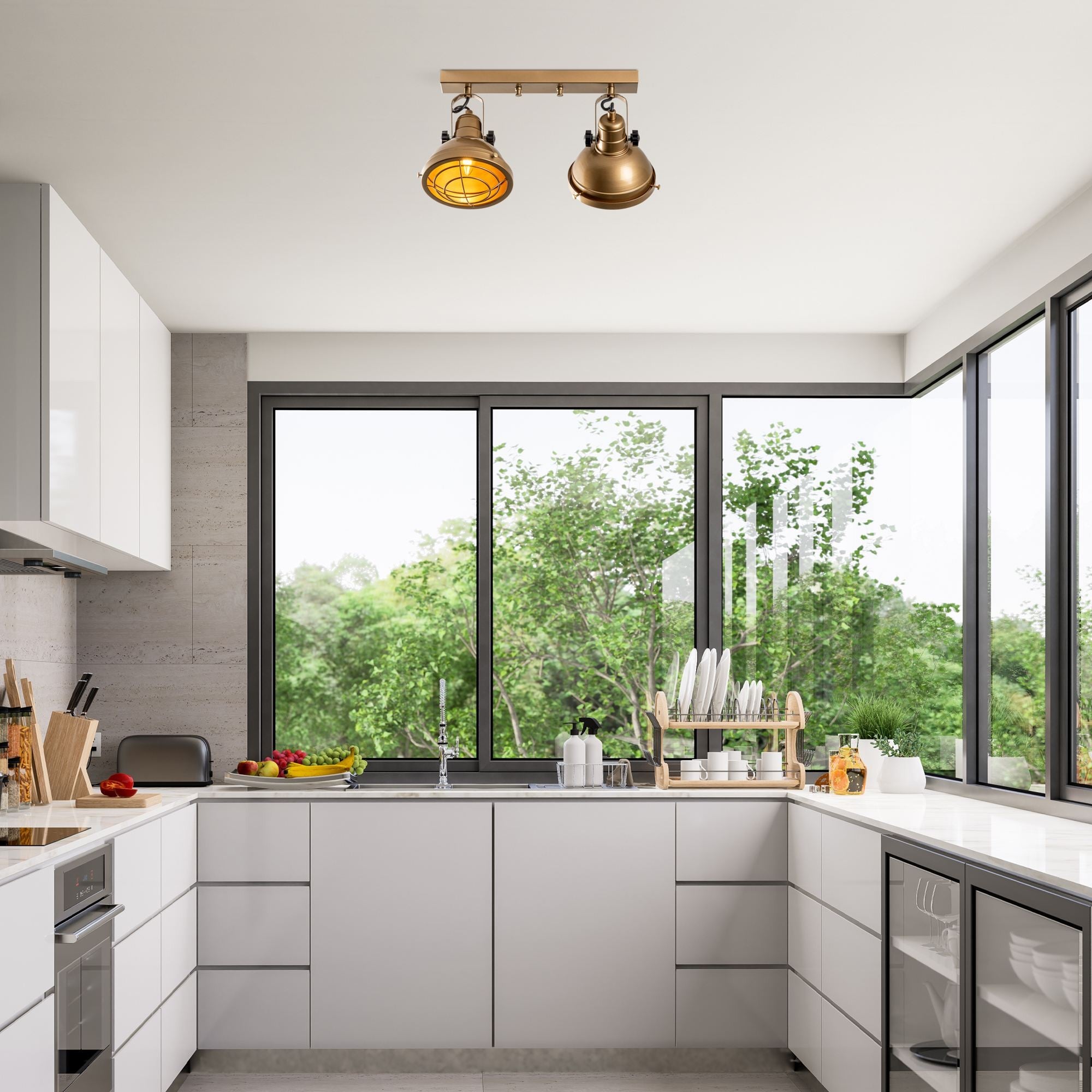 Lámpara de techo Spoly - 15431 Dorado metal | Leroy Merlin