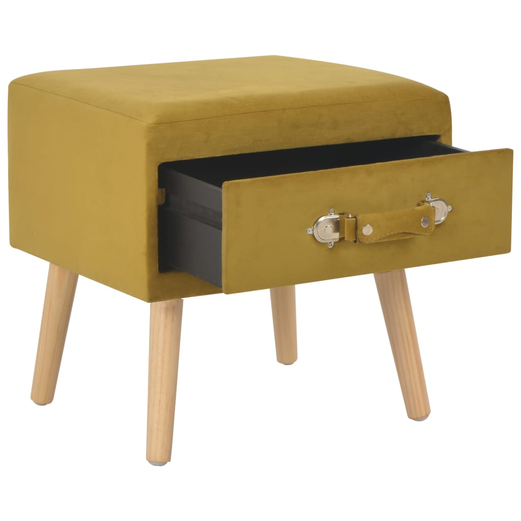 Table de chevet couleur moutarde 40x35x40 cm velours - COMFORTXL ...