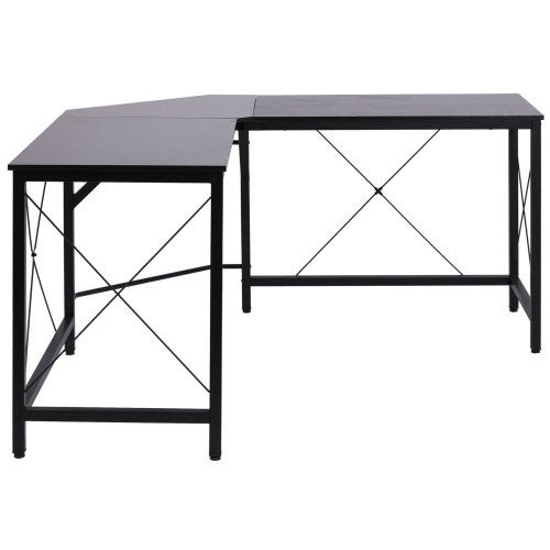 Bureau informatique en L, bureau d'angle moderne, MDF, noir, 150x150x76 ...