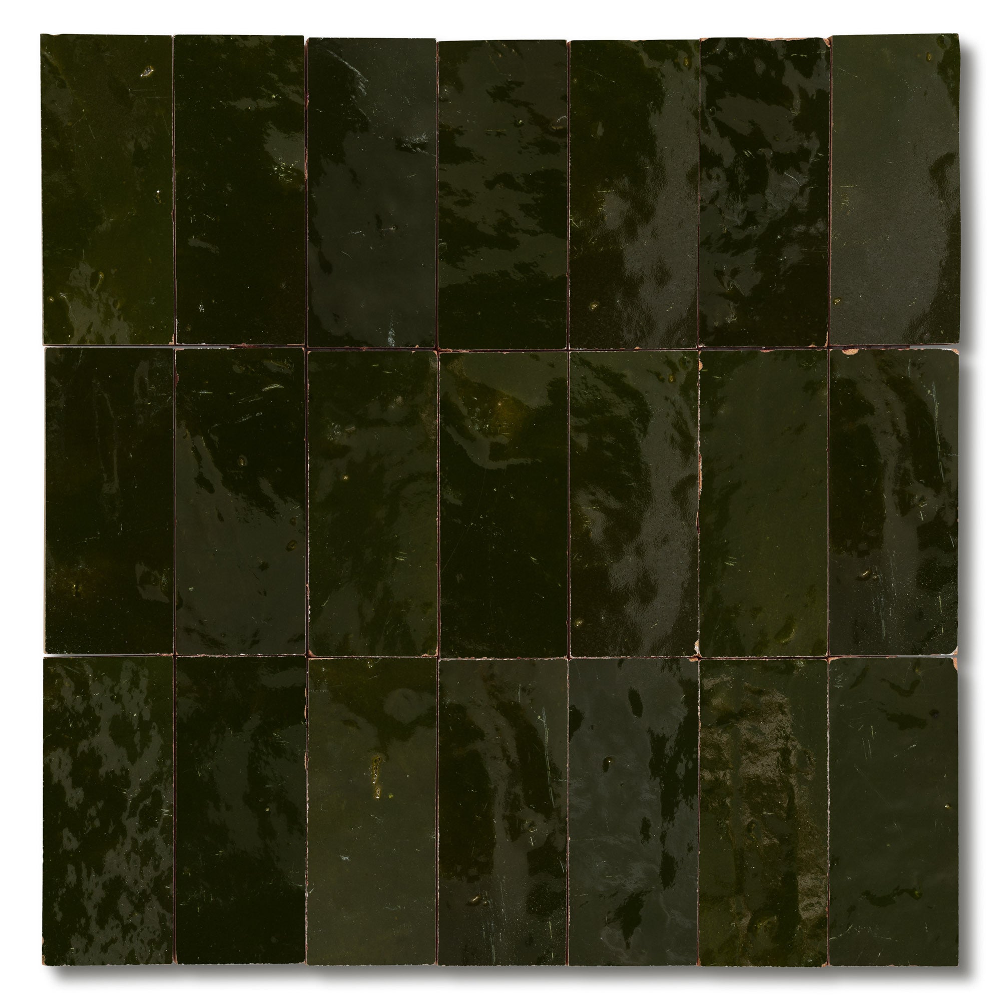 Zellige Marocain Artisanal Véritable - Vert Empire 4,2x10 cm ...