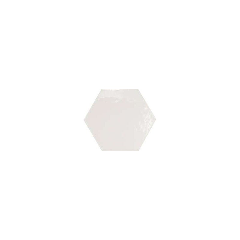 Carrelage mur hexagonal uni blanc brillant 17,6x20,1 cm HEXATILE BRILLO ...