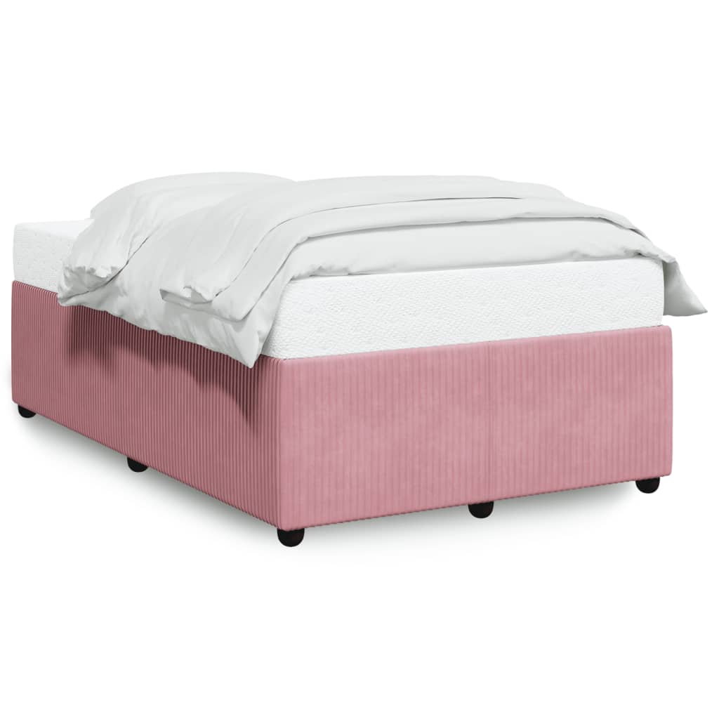 Lit Double | Lit Adulte | Cadre de lit rose 120x190 cm velours CFW16153 ...