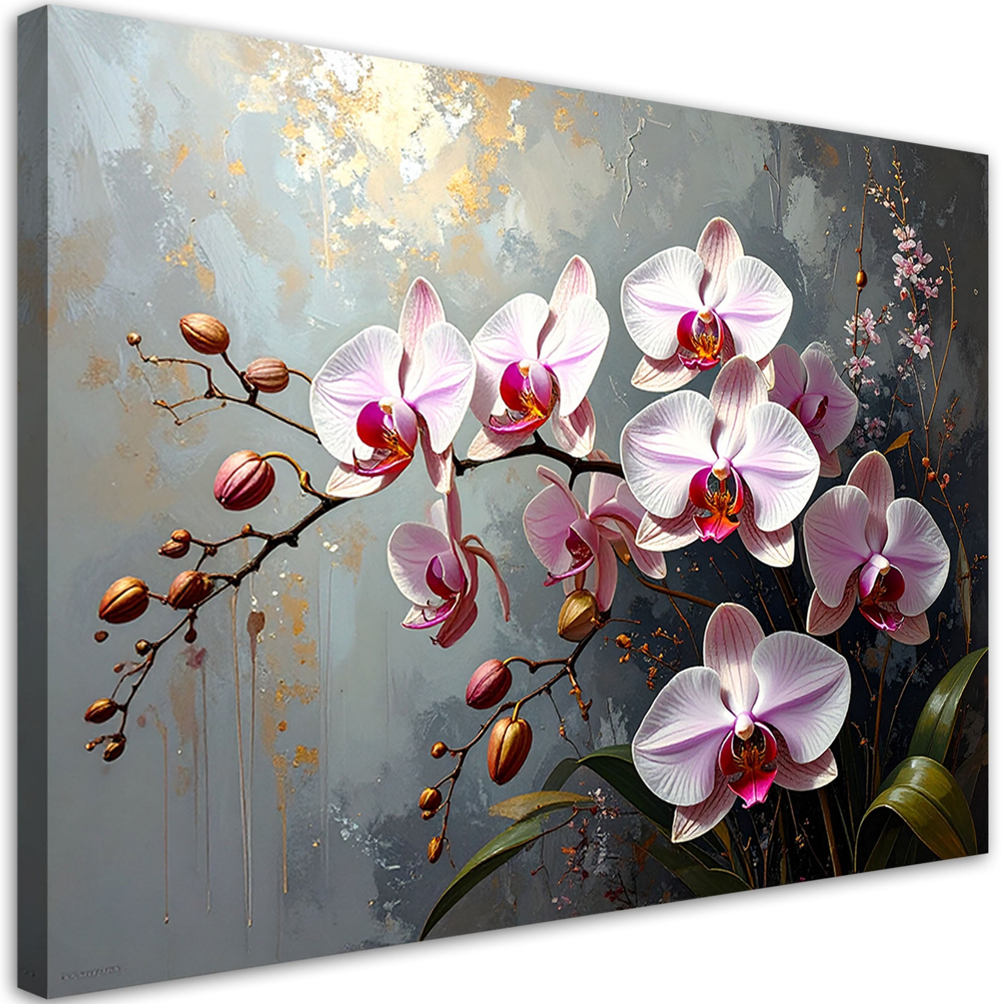 Tableaux, Orchidées roses fleurs plantes nature 45x30 | Leroy Merlin