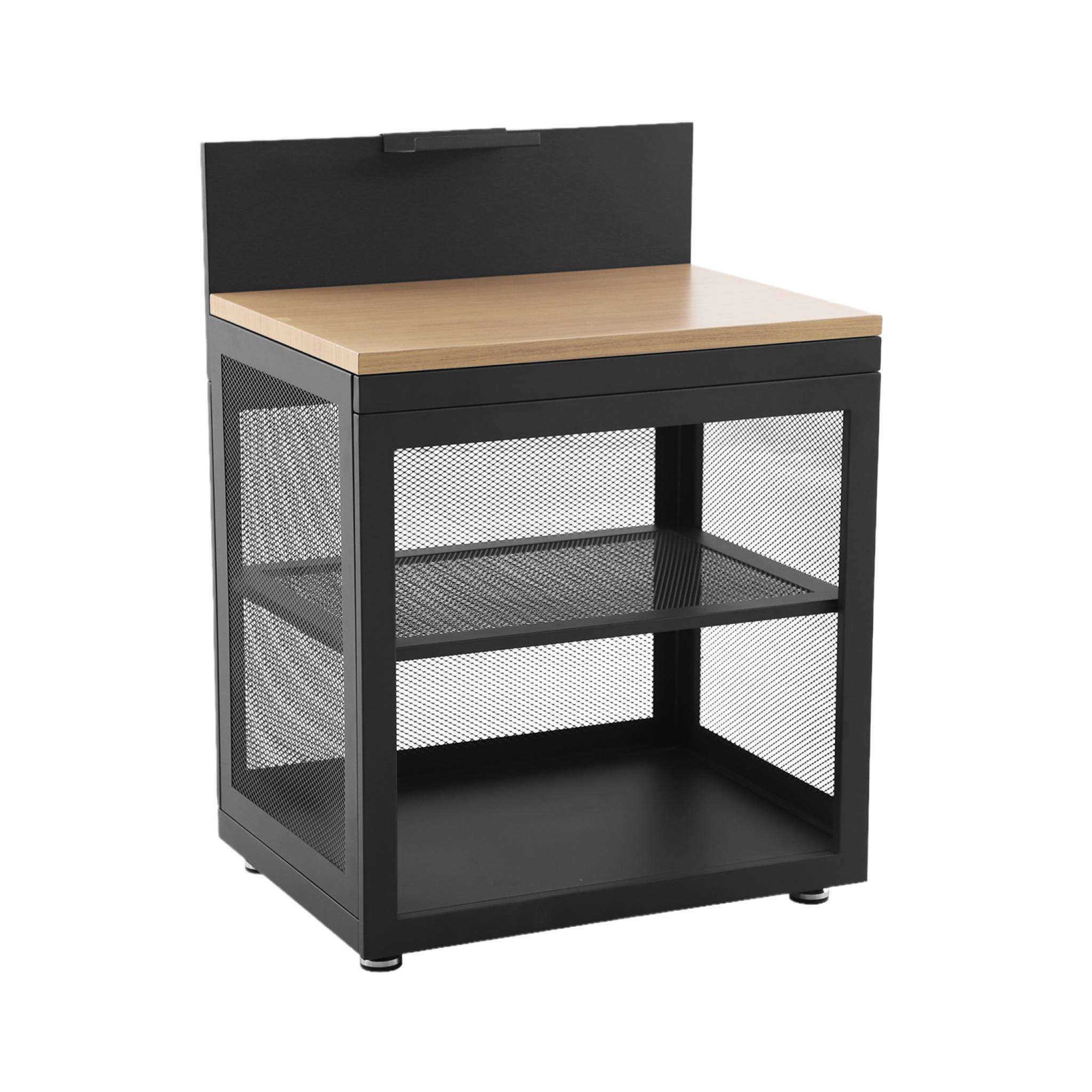 Módulo cocina exterior de acero y decoración de madera 1 estante, 80cm ...