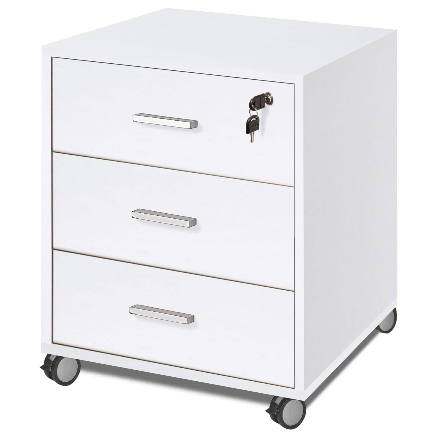 Mueble 3 cajones llave ruedas escritorio oficina diseño moderno Cour ...