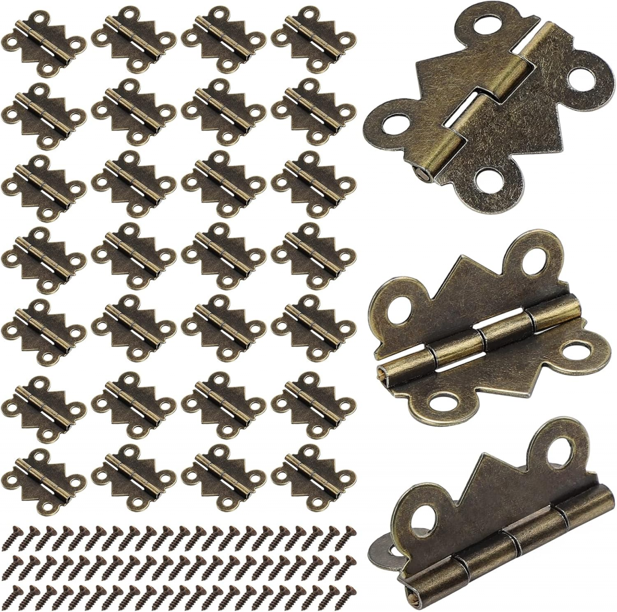50 PCS Petites Mini Charnières, 25X20mm Papillon Pliant Charnières ...