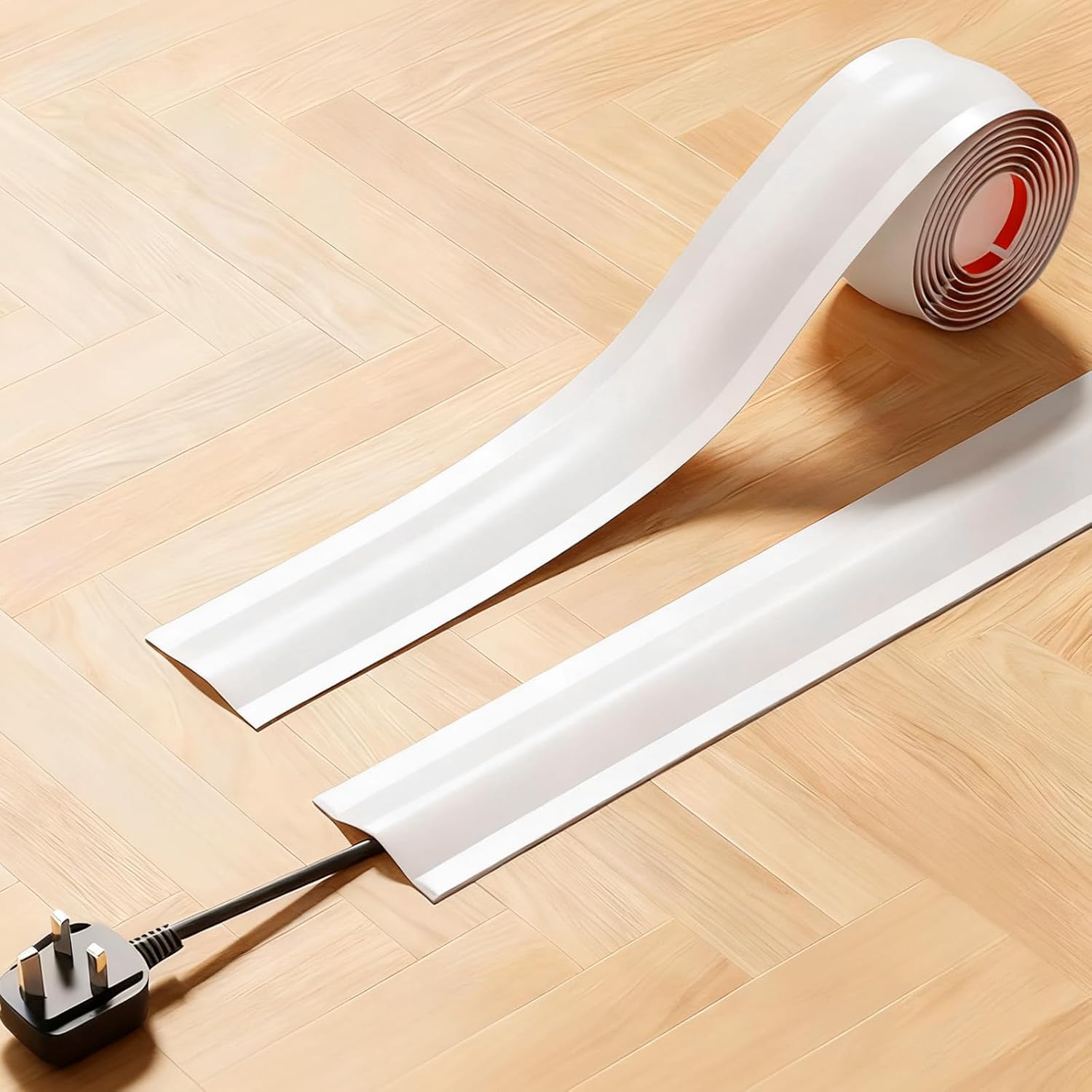 Funda flexible para cables (4 m), color blanco, autoadhesiva, para ...