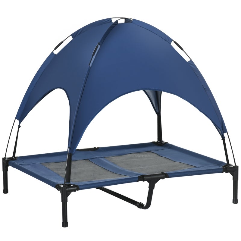 Panier pour chien avec auvent lit extérieur pliable bleu noir | Leroy ...