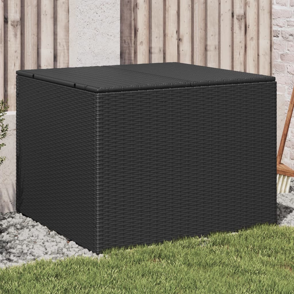 Caja de almacenamiento de jardín negra 291L resina tejida | Leroy Merlin