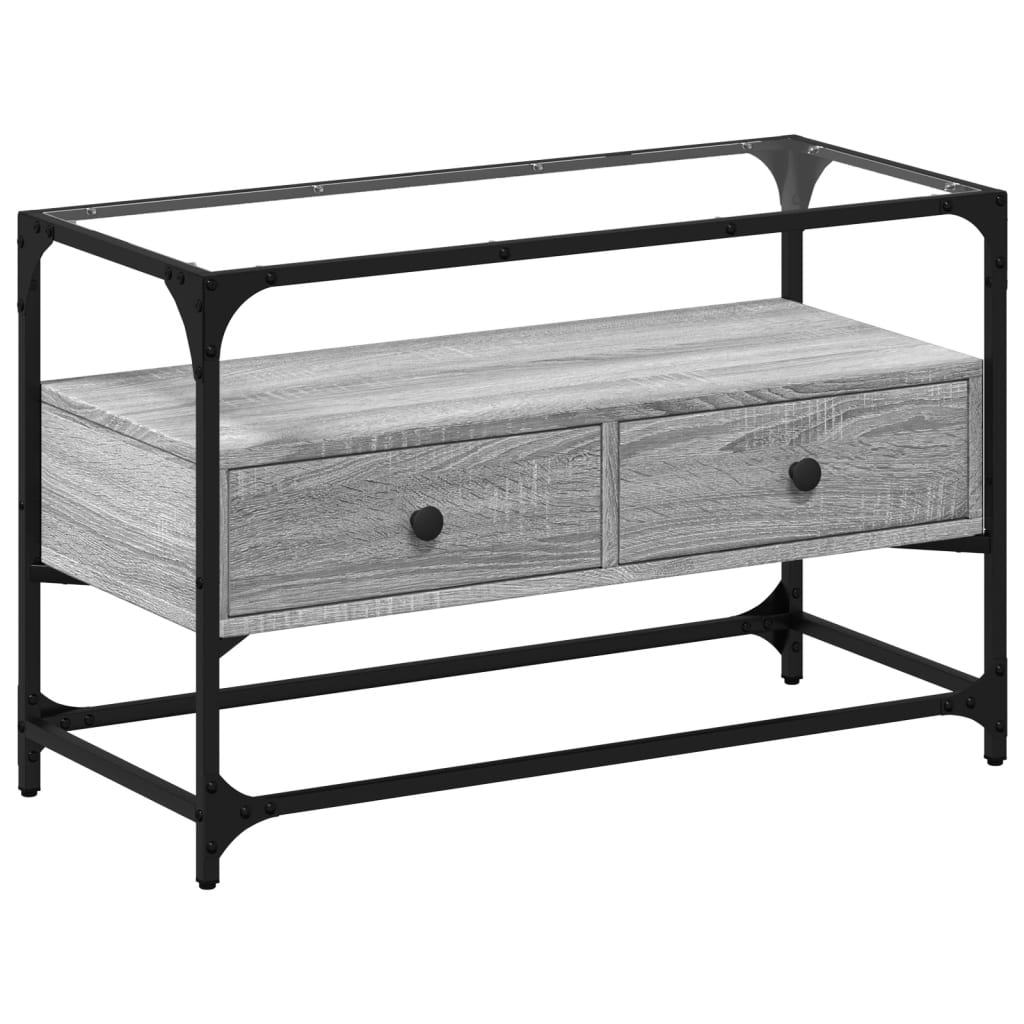 Meuble TV，Banc TV Moderne，Meuble de Rangement avec dessus en verre ...